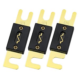 Baomain ANL Fuse 40 Amp 40A ANL-40 for Car Vehicles Audio System Sheet Gold Tone (3PCS)