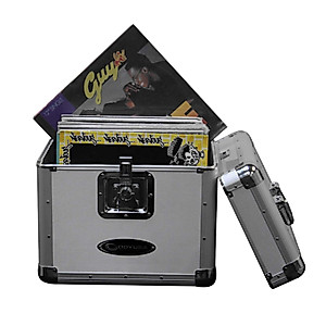 Odyssey KROM Series Record Utility Case for 70 Individual 12" Vinyl Records and LPs with Foam-Lined Interior, Secure Lock, and Handle, Black