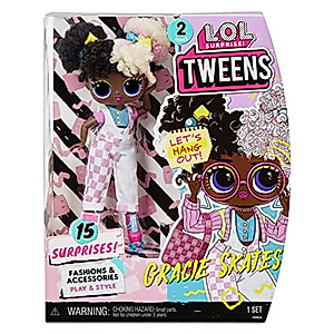 LOL Surprise Tweens Series 2 Gracie Skates with 15 Surprises Including Pink Outfit and Accessories for Fashion Toy Girls Ages 3 and up, 6 inch Doll