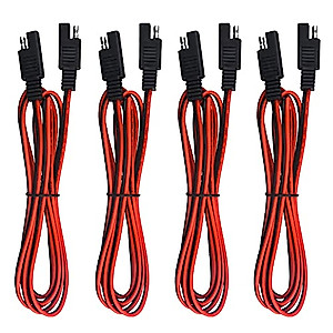 WMYCONGCONG 4 PCS SAE Extension Cable Quick Disconnect Wire Harness SAE Connector 18AWG 6.56Ft Each one(4 PCS)