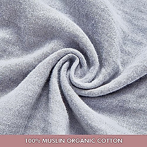 JOHNPEY Pregnancy Pillow for Sleeping Cooling, 100% Muslin Full Body Maternity Pillow, Support for Back, Legs, Belly, HIPS - Side Sleeper Pillow (LightGray,55in)