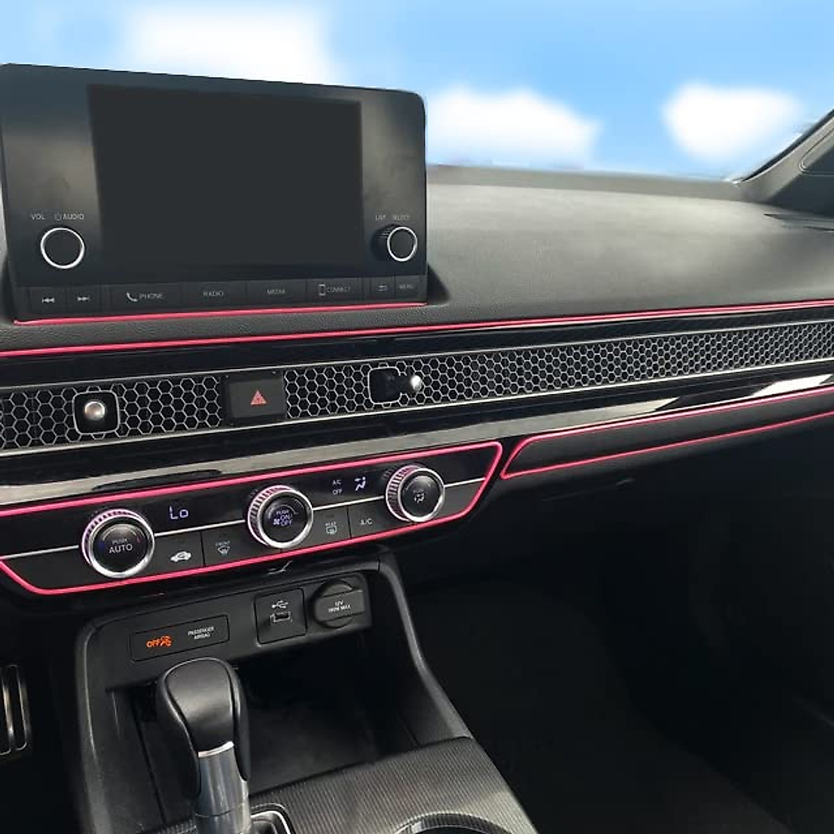 TIKUN TECH Pink Car Interior Decorative Molding Door Panel Gap Trim Strip (23Ft)