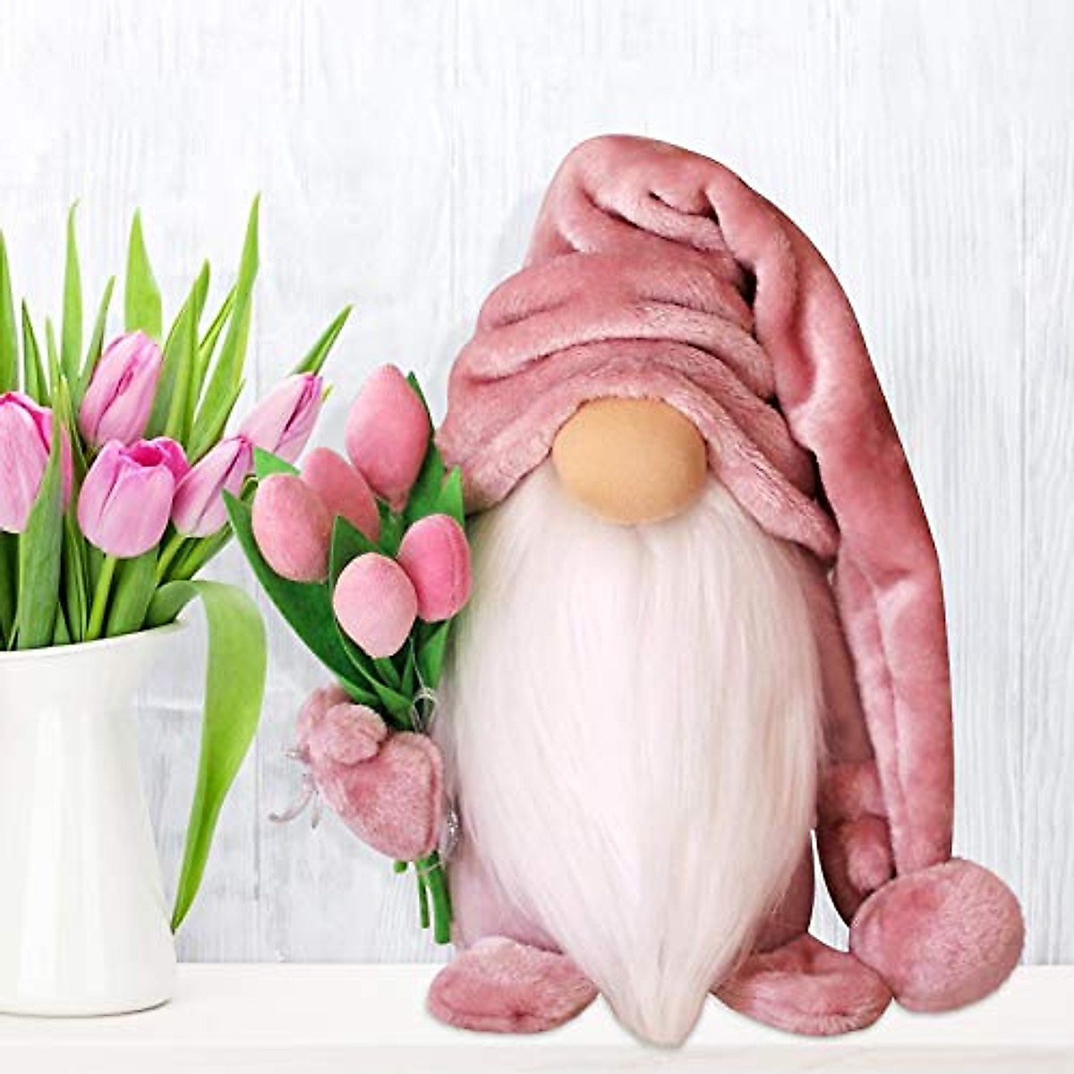 Mother's Day Gnome Faceless Doll Gifts Bedroom Living Room Desktop Decoration Kitchen Decor. Swedish Gnome Plush Decorations Elf Standing Post Home Decor for Mom (Pink 1PC)