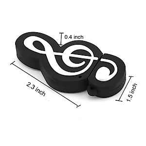 Usbkingdom 64GB USB 2.0 Flash Drive Cartoon Musical Note Shape Pen Thumb Drives Memory Stick Flashdrive Data Storage for Music Fans