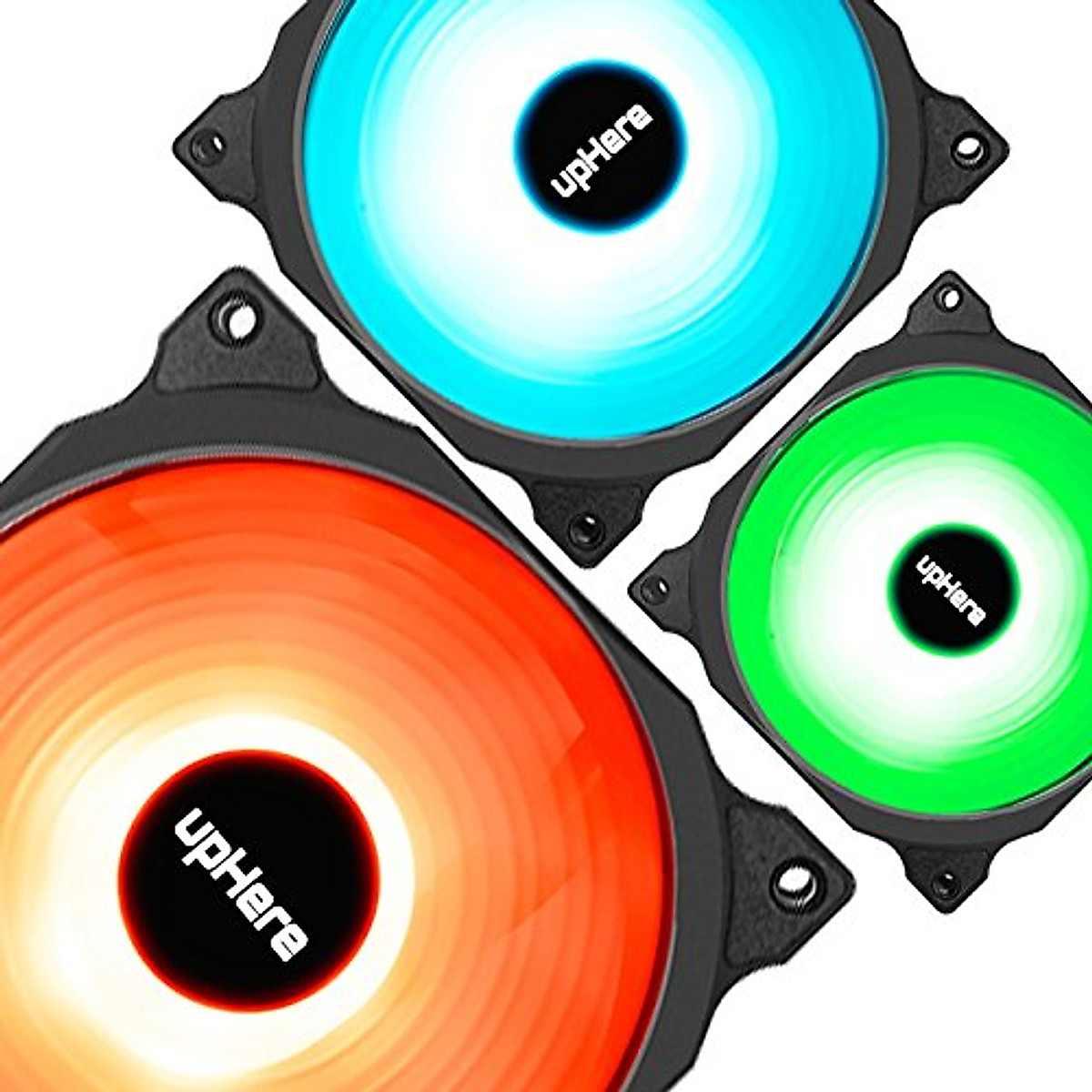 upHere RGB LED 120mm Case Fan,Quiet Edition High Airflow Adjustable Color LED Case Fan for PC Cases, CPU Coolers,Radiators System,5-Pack / C8123