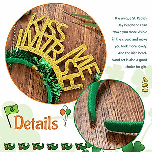 CLOACE St.Patrick Day Clover Headbands Green Shamrocks Hairband Sequins Irish Hair Hoop Parade Party Costume Hair Accesories