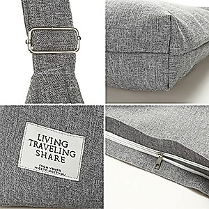 Women's Canvas Crossbody Hobo Bag Large Tote Shoulder Beach Bag with Zipper Casual Work Travel Bags Cotton Shopping Bag (Blue)