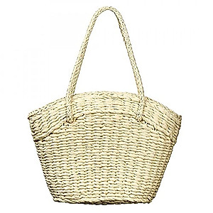 Tassel Straw Beach Bag Weave Shoulder Bag Summer Tote Handbags Woven Top Handle Shoulder Bag for Women Girls Holiday Travel (beige)