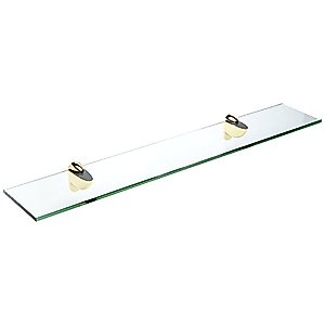 Spancraft Glass Heron Glass Shelf, Brass, 10 x 21
