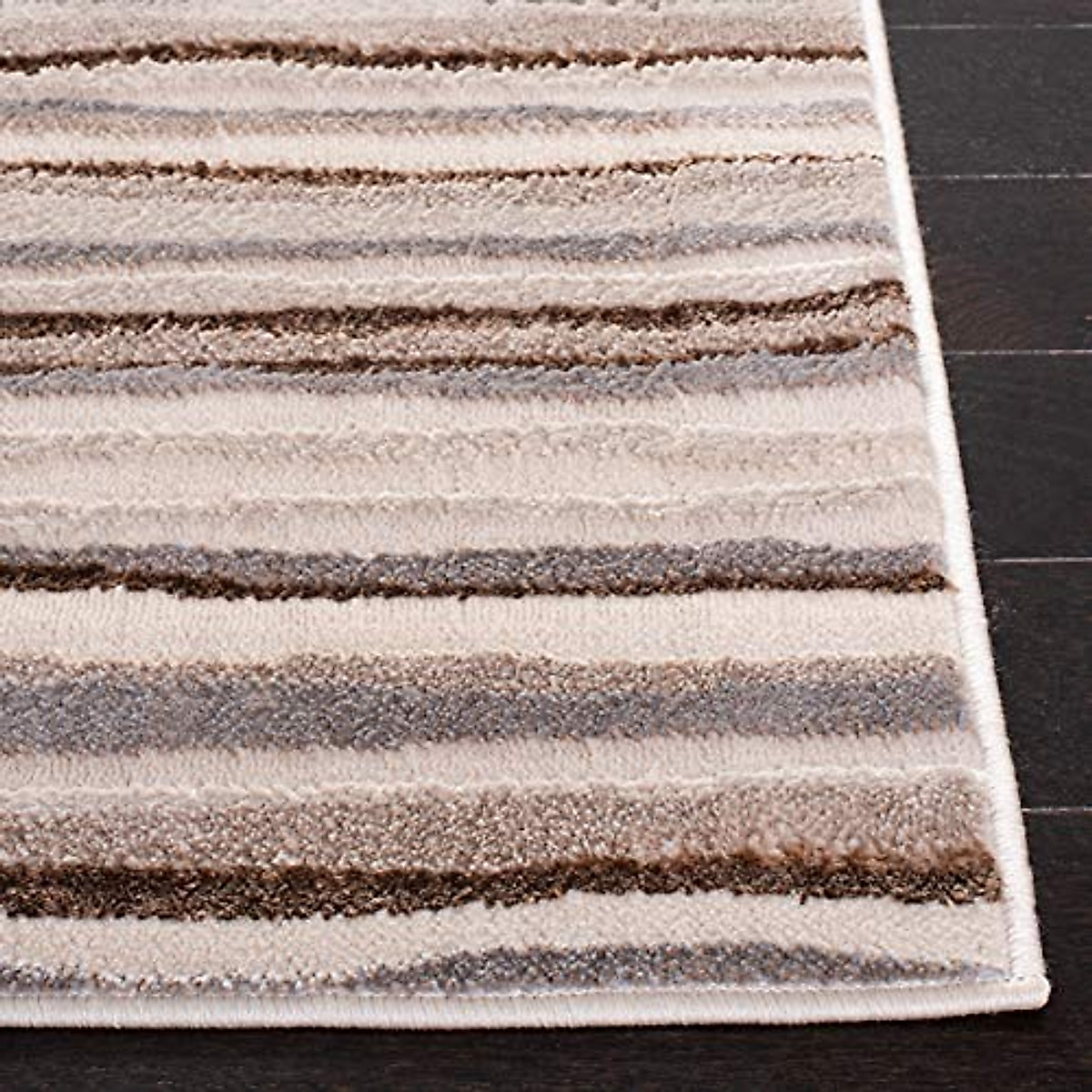 SAFAVIEH Lagoon Collection 8' x 10' Ivory / Brown LGN148B Distressed Non-Shedding Living Room Bedroom Dining Home Office Area Rug