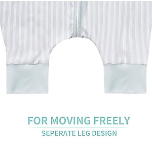 Baby Sleep Sack with Feet 18-36 Months, Lightweight Sleeping Bag with Legs for Baby Boys and Girls, 100% Cotton Baby Wearable Blanket, Blue Stripe, Unisex Baby, X-Large