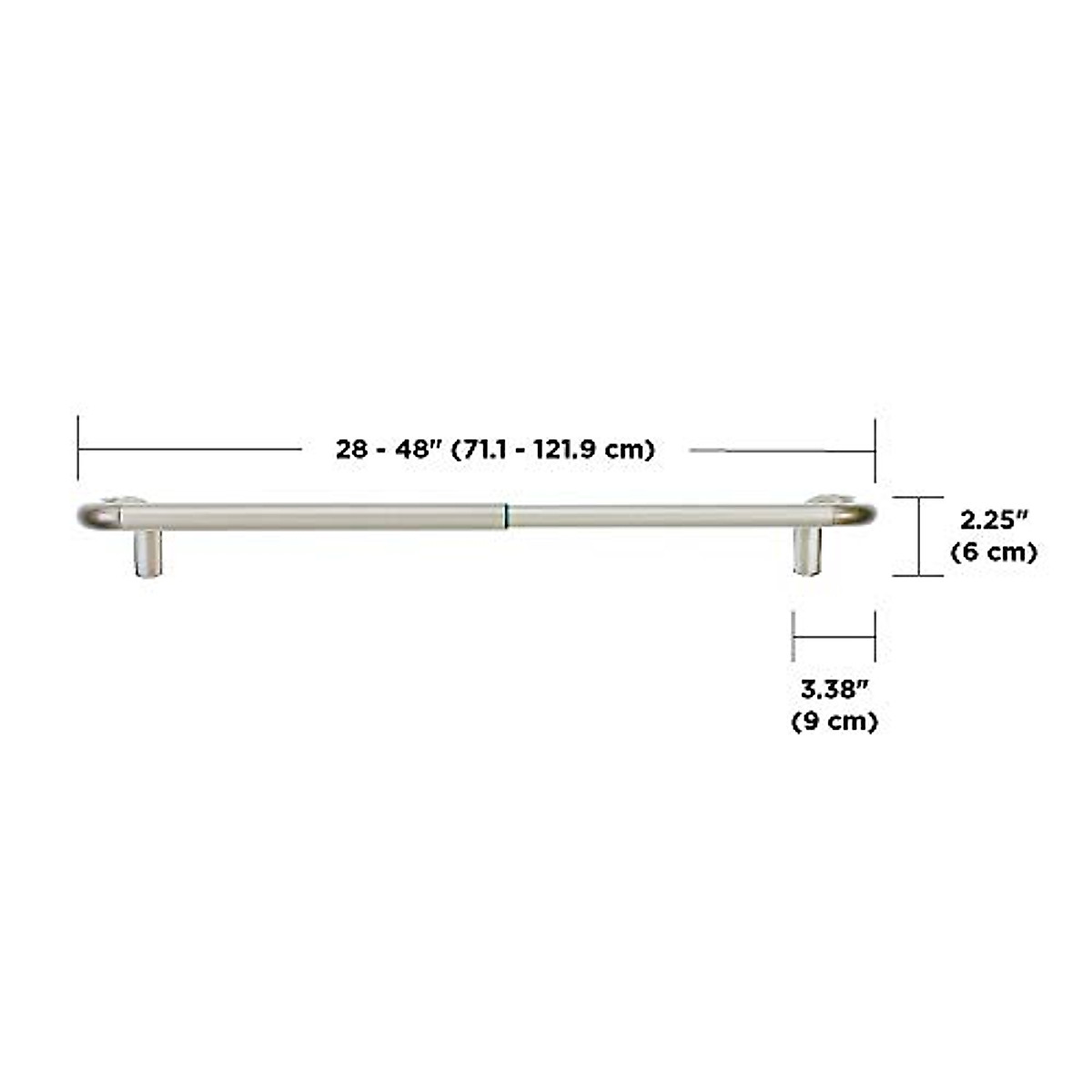 Umbra Twilight Curtain Rod Set – Wrap Around Design Ideal for Blackout or Room Darkening Panels, 28 to 48 Inches, Nickel