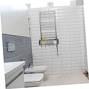 Cabilock 1 Set Bathroom Storage Rack Wire Shelves Wall Mounted Wire Storage Rack Hanging Storage Shelves Flowerpot Shelf Grid Storage Baskets Food Display Rack Hole-Free Storage Rack Black