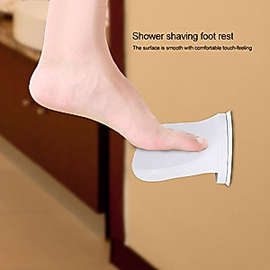 Shower Foot Rest, Plastic Bathroom Foot Rest Shower Shaving Leg Aid Foot Rest Suction Cup Step Pedicure Foot Rest for Home Hotel Bathroom Use, Foot Stand for Shower, White