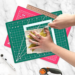 TOOCUST Cutting Mat 9X12inch,Double Sided 5 Layers Self Healing Cutting Mat,Cutting Mats for Sewing Cutting Mat,Small Cutting Mat,Sewing Mat Cutting,Cut Mat,Double Sided Cutting Board