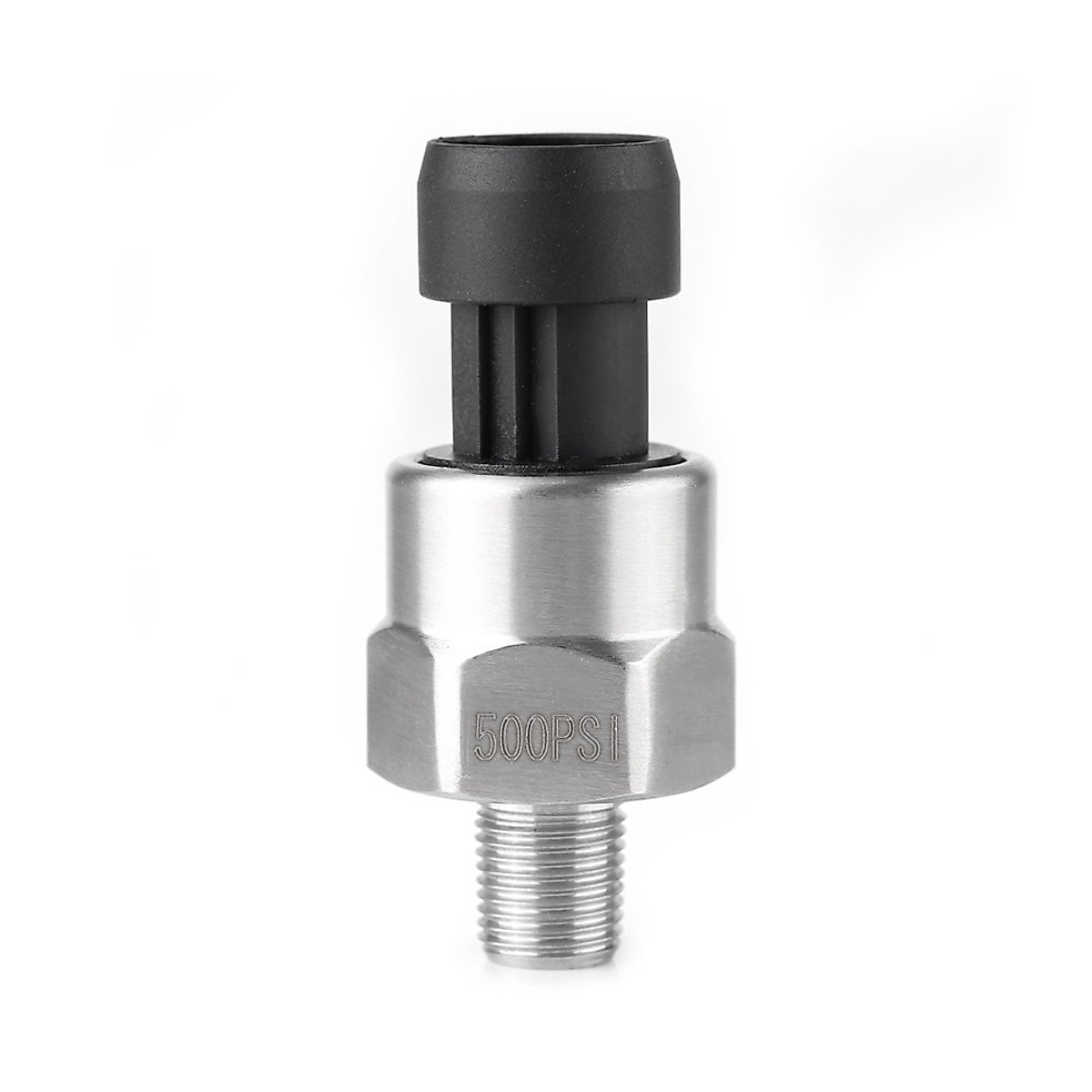500 PSI Pressure Transducer Sender Sensor with Connector 1/8" NPT Thread Stainless Steel Pressure Transducer for Oil Fuel Air Water (500PSI)