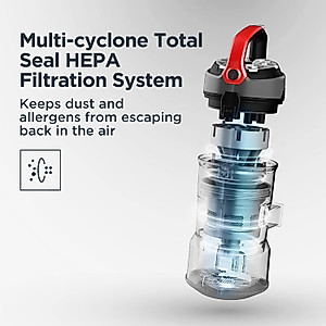 EUREKA Pet Upright Vacuum Cleaner for Home, Bagless Upright Vacuum Cleaner Swivel Steering, Powerful Lightweight Upright Vacuum Carpet and Floor, FloorRover Elite NEU630 with Tangle Free Tech, Red