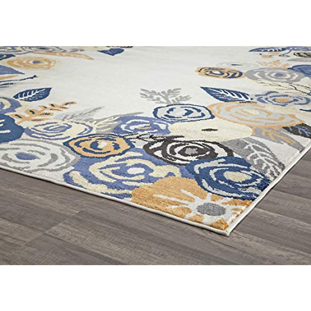 Rugs America Ivory & Multi Blooms Transitional Rug Royal Blossom Golden Ivory VA35D 5'0"X7'0" Area Rug