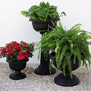 Bloem GU18-00 Grecian Urn Planter, 18", Black