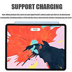 YINVA Sleeve Cover Compatible with Apple Pencil Pro/ 2nd Generation, Grip Skin Case Accessories Compatible with iPad Pencil 2 Gen with Nib Cap (Blue)