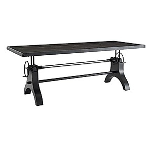 Modway 96" Crank Height Adjustable Rectangle Conference Dining Table, Black