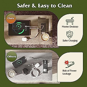 WLIVE End Table with Charging Station, Side Table with USB Ports and Outlets, Narrow Side Table for Small Spaces, Living Room, Couch, Nightstand with Storage, Greige