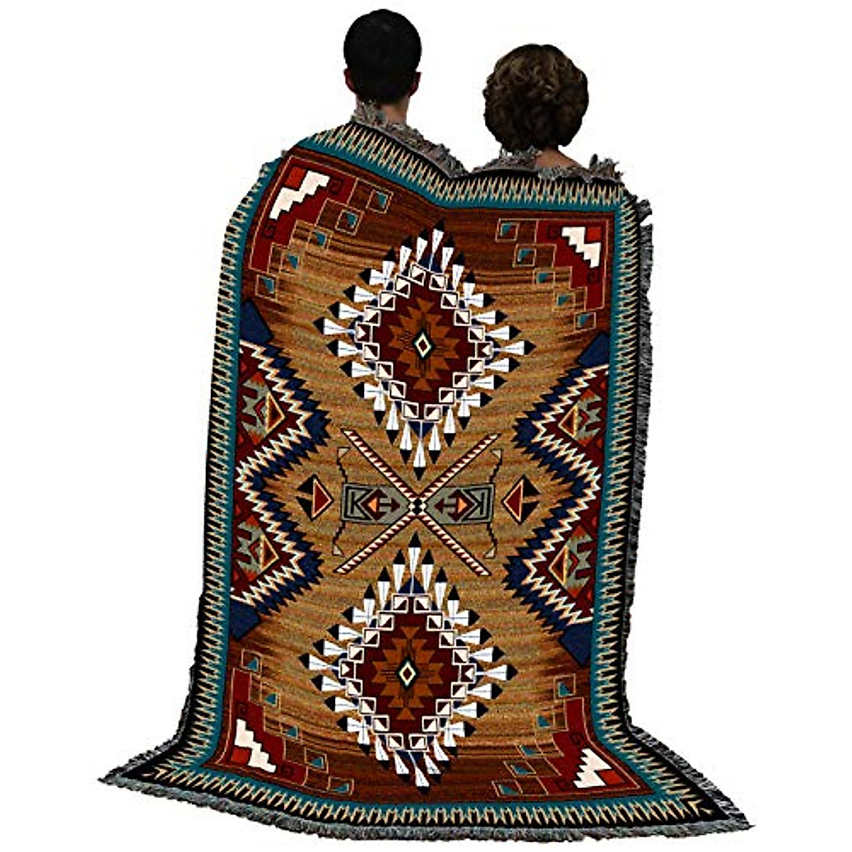 Pure Country Weavers Brazos Blanket - Southwest Native American Inspired - Gift Tapestry Throw Woven from Cotton - Made in The USA (72x54)