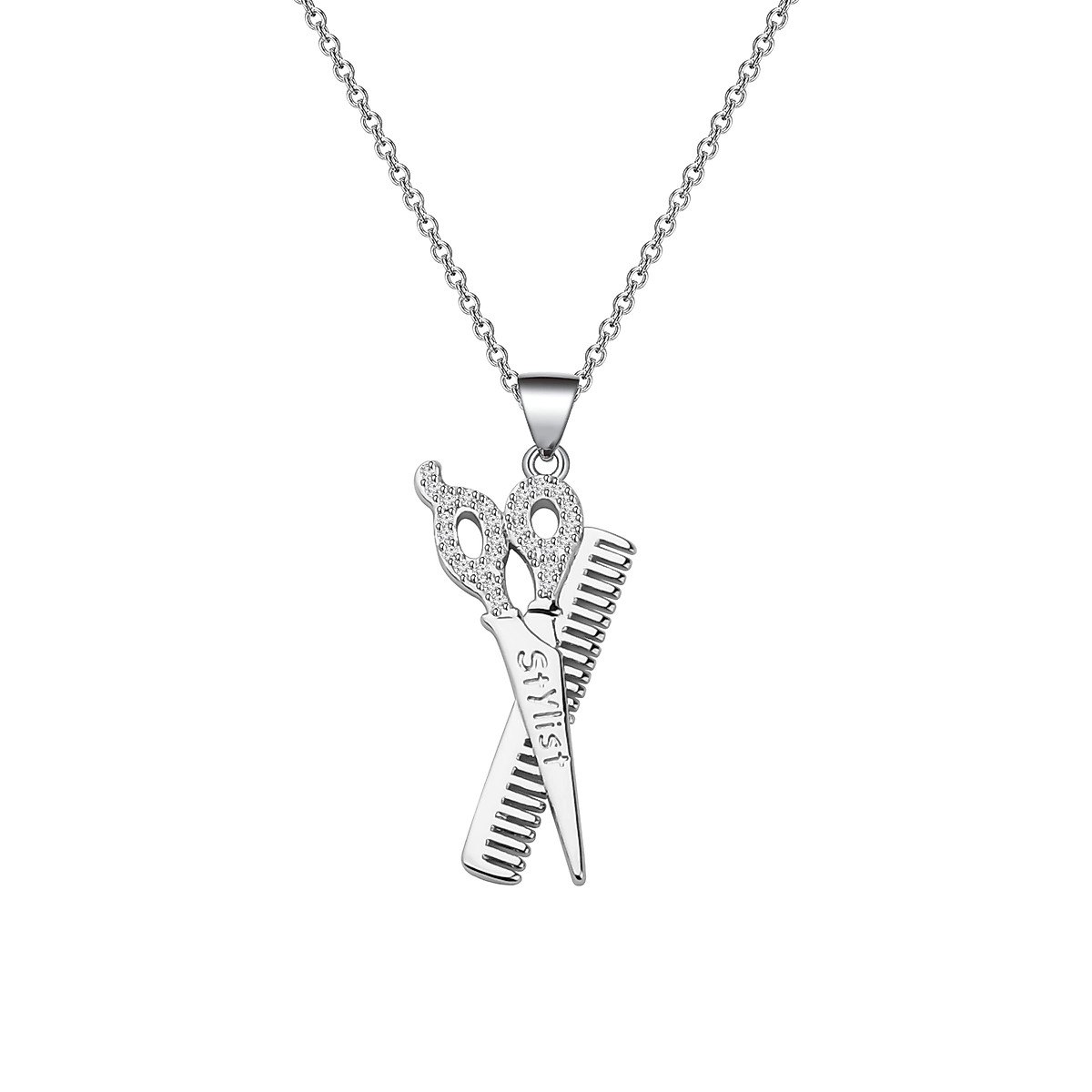 FUSTMW Hairstylists Gifts Hair Stylist Prayer Scissor Necklace Cosmetology Graduation Gifts Salon Owner Gifts Barber Jewelry Hairdresser Gifts (Hairdresser Prayer Scissor NC)