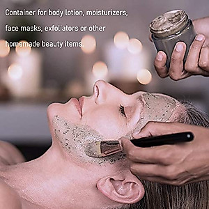 Bumobum 2 oz Glass Jars with Lids, 48 pack Clear Round Small Containers with White Lids, Blank Labels & Inner Liners, Empty Cosmetic Containers for Sample, Powder, Cream