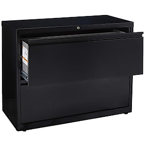 Lorell 2-Drawer Lateral File, 36 by 18-5/8 by 28-1/8-Inch, Black
