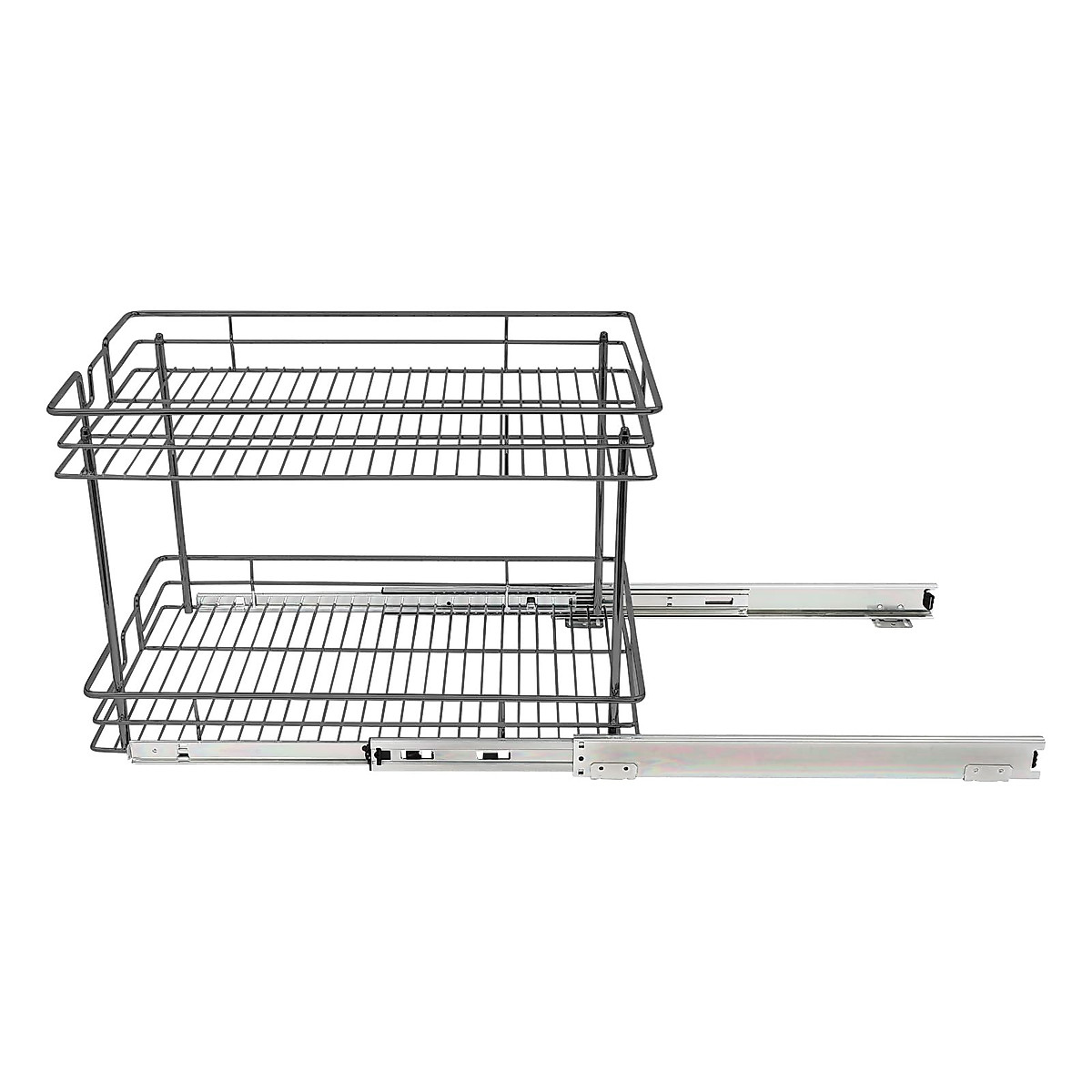 Multi-Purpose Cabinet Organizer,Sink Organizer and Storage,2-Tier Cabinet Pull Out Shelves,Pull Out Cabinet Organizer,Kitchen Helper,for Bathroom,Laundry Room,Kitchen,Pantry(Gray,21.5*13.5*15in)