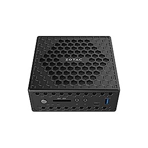 ZOTAC ZBOX CI331 Nano Fanless Silent Mini PC Intel N5100, Intel UHD Graphics, HDMI, VGA, DisplayPort, No Memory/Storage/OS Barebones System, ZBOX-CI331NANO-U, Intel N5100 Quad Core