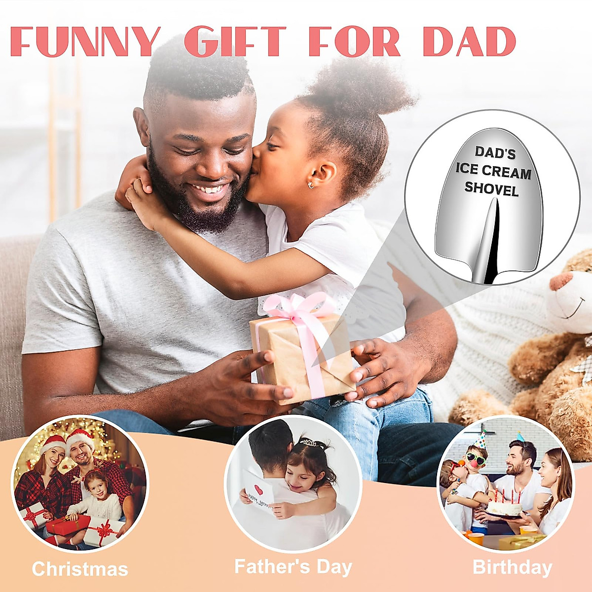 Birthday Gifts for Dad from Daughter, Son - Fathers Day Christmas Gifts for Dads - Dad Gifts Dad's Ice Cream Shovel