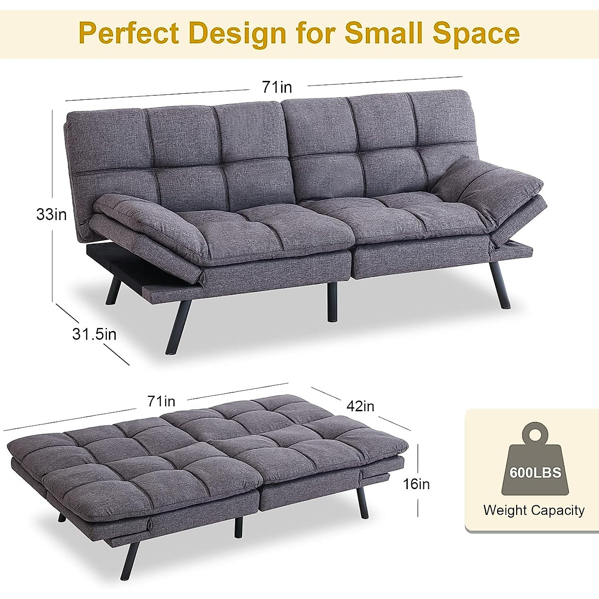 MUUEGM WXJ Grey-3 Sofabed