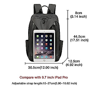 LAORENTOU Men's Laptop Backpack Canvas Backpack for Men Women Travel Backpack Bookbag Lightweight (02 Black)