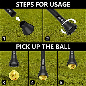 XSMSGO Golf Ball Retriever,Golf Ball Picker Upper for Putter Grip Tool, Back Saver Golf Ball Grabber Suction Cup Portable Golf Sucker Accessories for Putters and Golfer