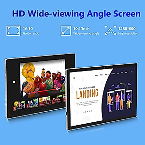 2023 Upgraded 2 in 1 Tablet, Android 11 Tablet 10.1 Inch, Tablet with Keyboard, Mouse, Stylus, Case, Film, 64GB ROM+4GB RAM, 1.8Ghz Quad-Core Processor, 8MP Camera, GPS/WiFi/Bluetooth Google Tablet PC