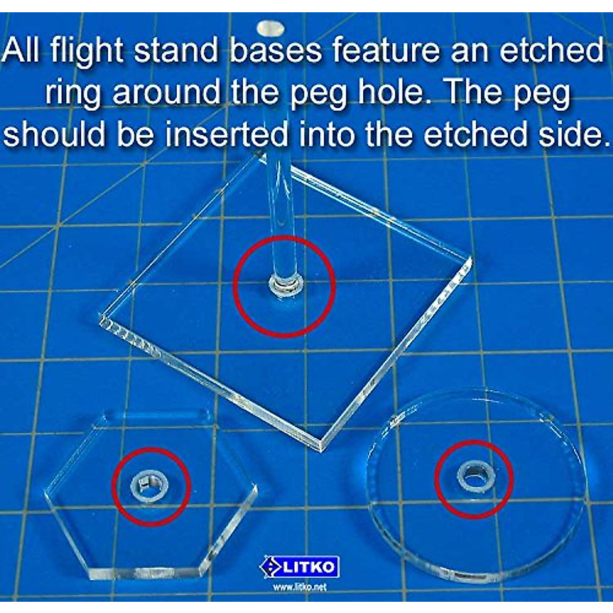 LITKO Notched Circular Tank Flight Stand Kit| Compatible with Star Wars: Legion | 100mm (1.5mm Clear Acrylic)