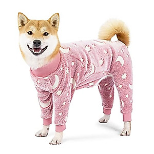 Xqpetlihai Dog Pajamas Dog Onesie Soft Material Dog Clothes for Medium Large Size Dog Dog Pjs for Girl(P,XL)