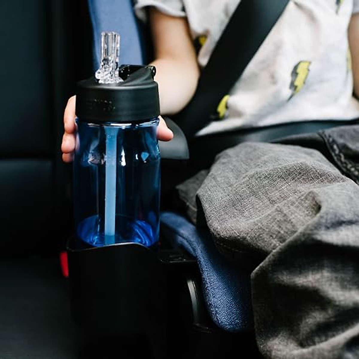 Clek Oobr High Back Booster Seat with Adjustable Headrest, Reclining Design, Latch System, and Retardant-Free Fabric, Snowberry