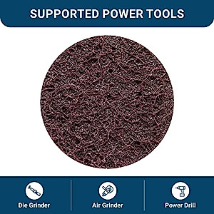 Benchmark Abrasives 2" Quick Change Nylon Surface Conditioning Discs for Sanding Polishing Paint Removal with Male R-Type Backing, Use with Die Grinder - (25 Pack)(Medium)