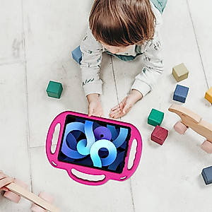 eTopxizu Kids Case for iPad Air 5th Generation 2022/iPad Air 4th Generation 2020, 10.9" iPad Air 5/4 Shockproof Handle Stand Case with Shoulder Strap for iPad Air 5th/4th Gen 10.9/Pro 11, Rose Pink