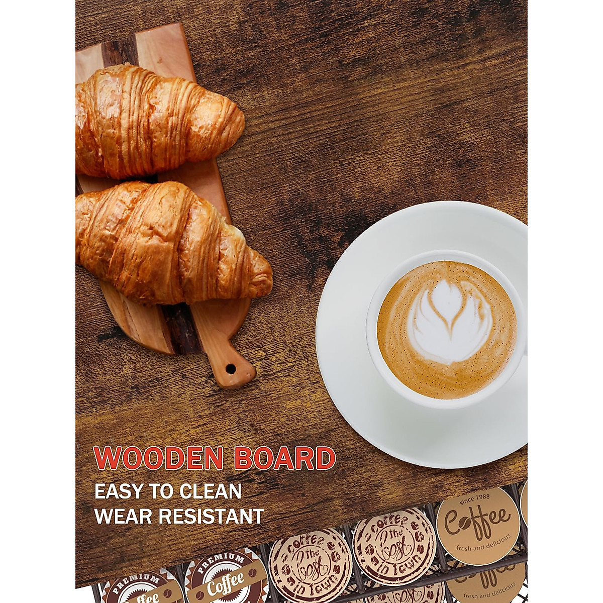 MOOACE Coffee Pod Holder for K Cup Holder Drawer Holder, Coffee Pod Drawer For Counter, 2 Tier K-Cup Storage With Sliding Baskets, 72 Capacity Pods Organizer Cups Capsule for Coffee Station, Brown