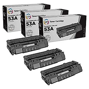 LD Compatible Toner Cartridge Replacement for HP 53A Q7553A (Black, 3-Pack)