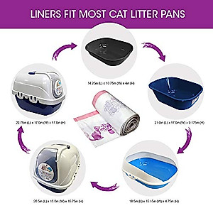 15 Count Fresh Kitty Litter Box Liners Super Thick, Durable, Easy Clean Up Jumbo Drawstring Scented Litter Pan Box Liners, Bags for Pet Cats