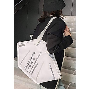 QZUnique Women's Mask Shaped Handbag Large Capacity Tote Bag Eco-friendly Shopping Shoulder Bags