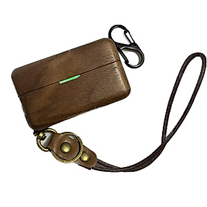 BYBALI Case for WF-1000XM4, Handmade of Natural Walnut Wood, Comes with Lanyard