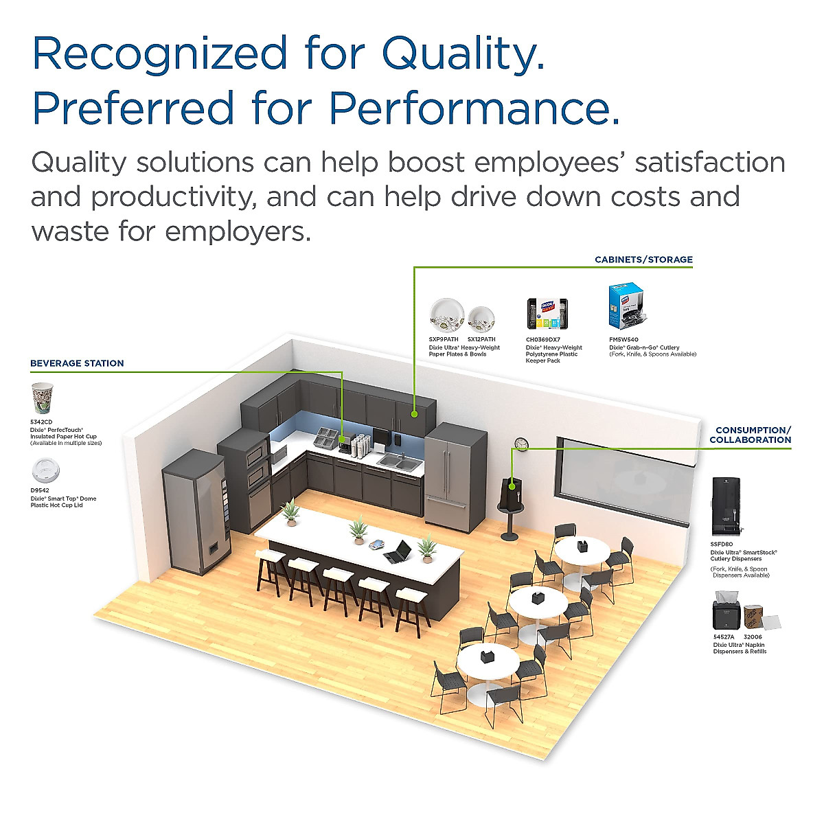 Dixie PerfecTouch Paper Hot Cups and Lids Combo, 10 oz, Multicolor, 50 Cups/Lids/Pack