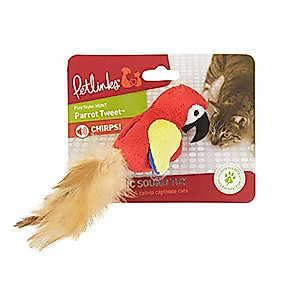 Petlinks Parrot Tweet Electronic Sound Cat Toy, Catnip Filled, Battery Powered - Randomly Selected Color, One Size