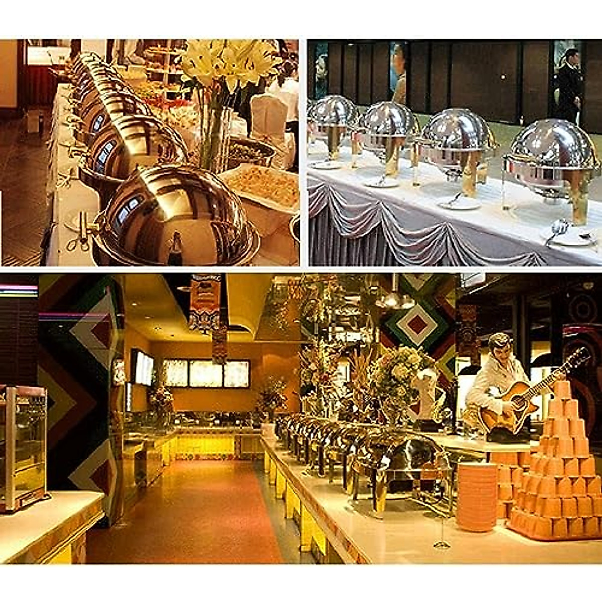 Chafing Dishes Chafing Dish Buffet Set, Food Warmers Server Warming Tray Round Rectangular Chafers, Stainless Steel Square Chafer, Round Food Warmer Chafing For Catering Warmer Chafer Set, Energy Effi